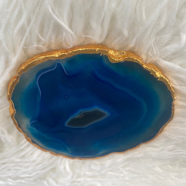 Blue Agate Stone Crystal Coasters, Stone Coasters in the UK, Blue ...