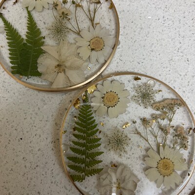 Resin Coasters Dried Flower Coasters Pressed Flowers Gifts for Her ...