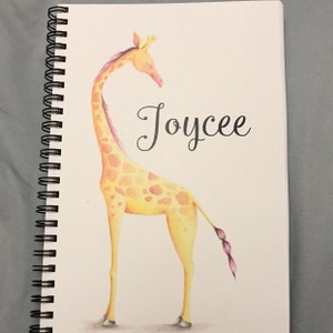 Giraffe Notebook // Personalized Giraffe Journal // Giraffe Spiral ...