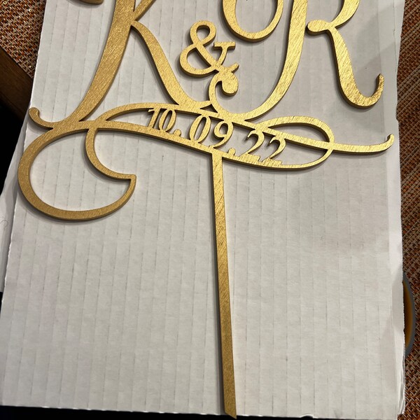Custom Initial Wedding Cake Topper: Rustic Personalized Wood - Etsy