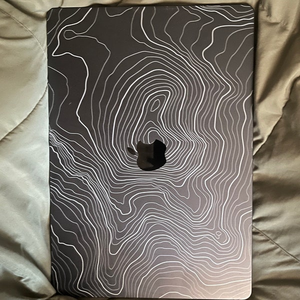 Geographic Contour Map MacBook Transparent Skin | Abstract Topography ...