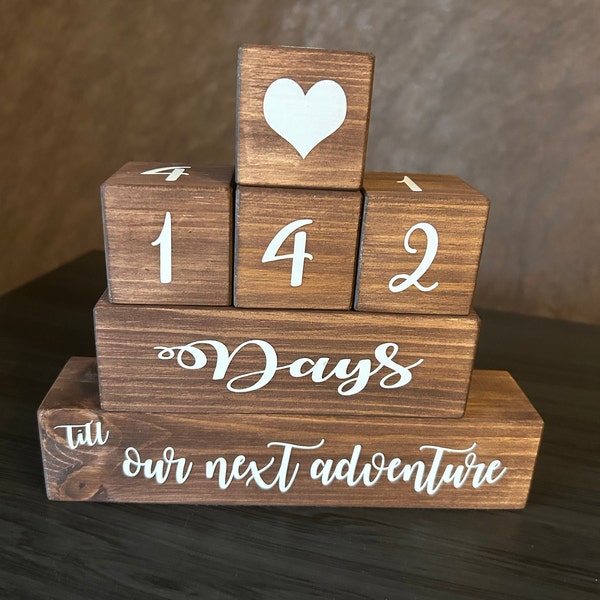 Personalized Wooden Countdown Blocks: Bespoke Oak Calendar - Etsy