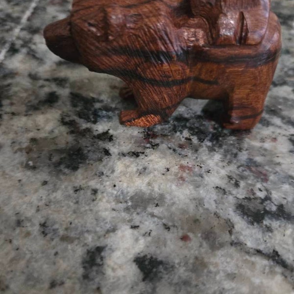 Tabletop Penguin Figurine, Wooden Emperor Penguin Carving, Handcrafted ...