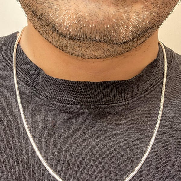925 Sterling Silver Snake Chain Necklace Made in Italy, Silver Chain ...