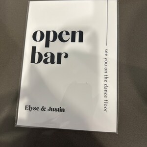 Double Arch Bar Menu Sign Personalized Drinks Custom Acrylic Bar Menu ...