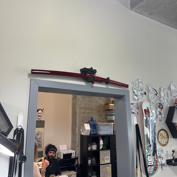 Oni Mask Katana Wall Mount - Etsy
