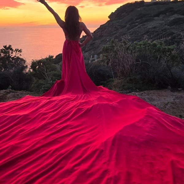 Long Flying Satin Dress for Photoshoot Flying Dress Aruba Convertible ...
