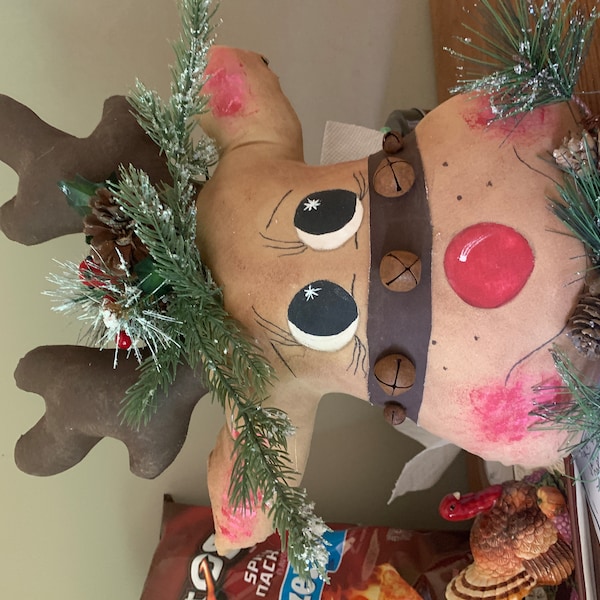 Primitive Reindeer Pattern Rowdy the Reindeer PDF Christmas Sewing ...