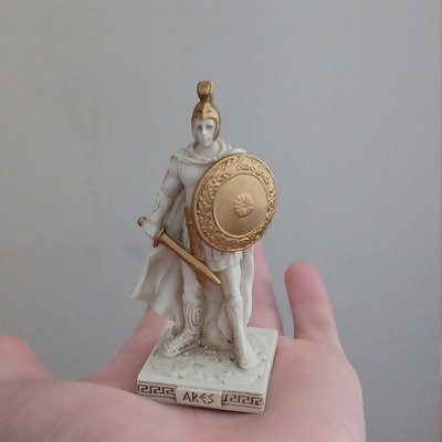 Vintage Ares Mini Statue Small Hand-painted Ancient Greek God Ares Mini ...
