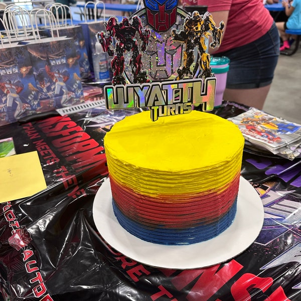 Custom Transformers Cake Topper, Birthday Cake Topper, Personalize Age ...