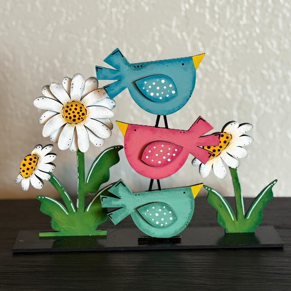 Cute Spring Bird SVG | Stacked Spring Bird File | DIY Spring Decor File ...