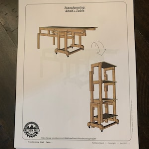 Transforming Shelf /workbench Plans, Convertible Table/shelf Build ...