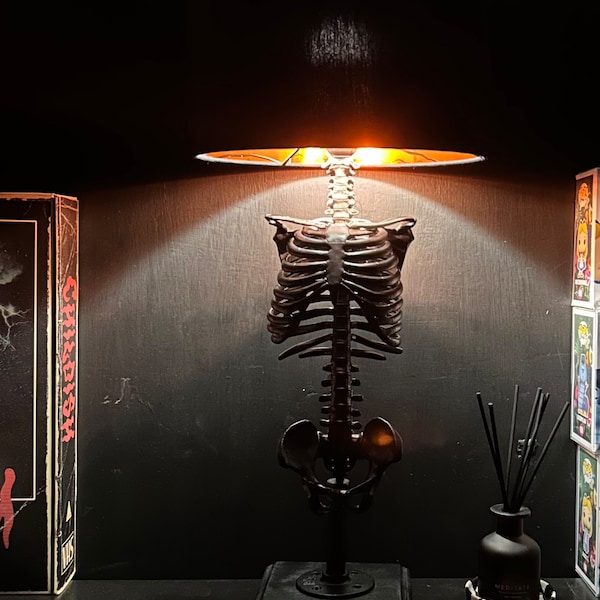 The Skeleton Table Lamp by the Blackened Teeth | Ribcage Lamp | Gothic ...