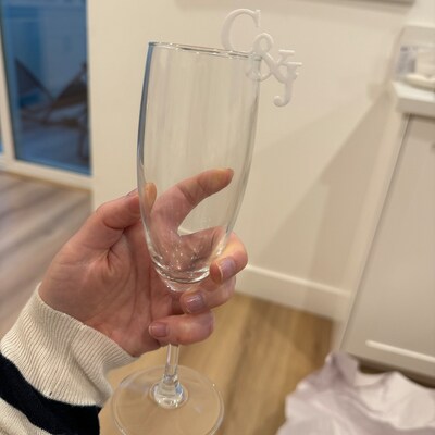 Wedding Initial Champagne Toppers DIY Peel at Home Champagne Drink Tag ...