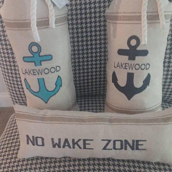 Light Blue Nautical Pillow Covers for Beach House - Sailboats, Stripes ...