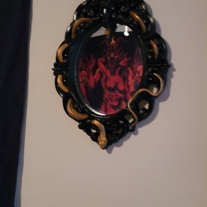 Handmade Ornate Oval Plaster Snake Serpent Frame With Baphomet - Etsy