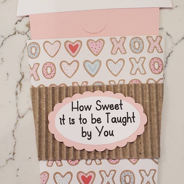 Teacher Valentine's Day Gift Card Holder, Coffee Cup Gift Card Holder ...