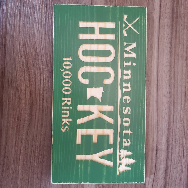 Hockey Flag Wood Sign | American Flag Hockey Sign | USA Hockey Flag ...