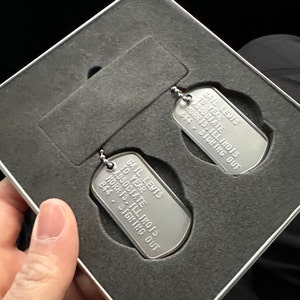Stainless Steel US Army Dog Tag ID Set, Personalised & Embossed With ...