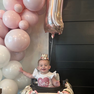 NEW First Birthday Lace Crown Cursive ONE Mini Sienna Rose - Etsy