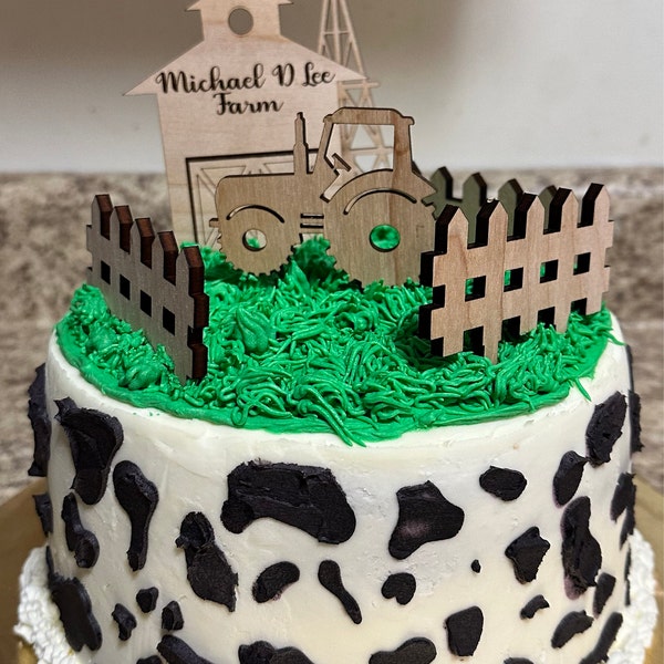 Farm Cake Topper, Barnyard Cake Topper, Farm Party Decor, Barn Cake ...