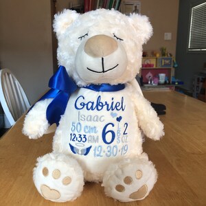 Personalized Teddy Bear Personalized Stuffed Animal Birth - Etsy
