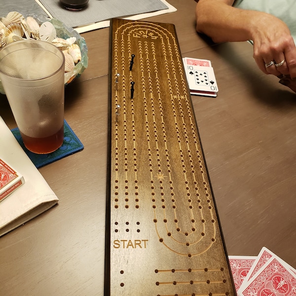 Extra Large Cribbage Board With Large Metal Pegs *** FREE SHIPPING in ...