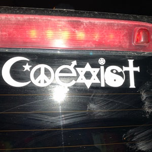 Coexist Vinyl Decal Car Window, Mirror, Bumper, Laptop, Cornhole ...