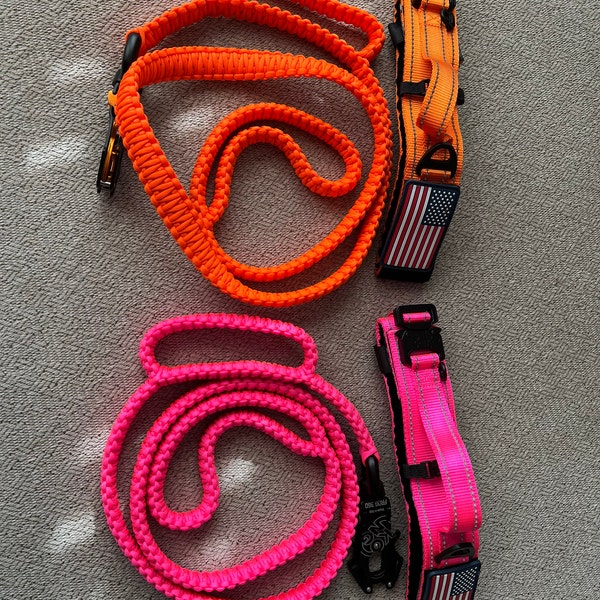 Heavy Duty Paracord Dog Leash With Pro Climbing Carabiner, Thick Wide ...