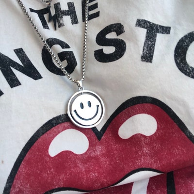 Smiley Face Necklace Sad Face Necklace Emoji Necklace - Etsy