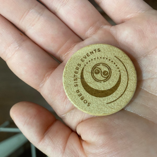 Personalized 1.5" Wood Tokens | 1 or 2-sided | Engraved With Your Own ...