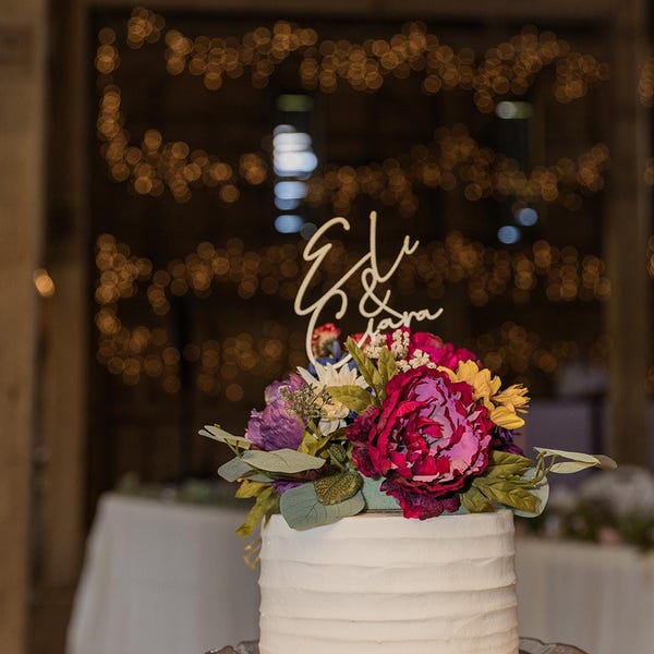 Personalized Cake Topper, Custom Names Cake Topper, Mr and Mrs Cake ...