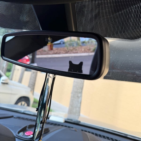 Cat Peeker Decal, Car Decal, Black Cat Peeker Sticker, Blank Button ...
