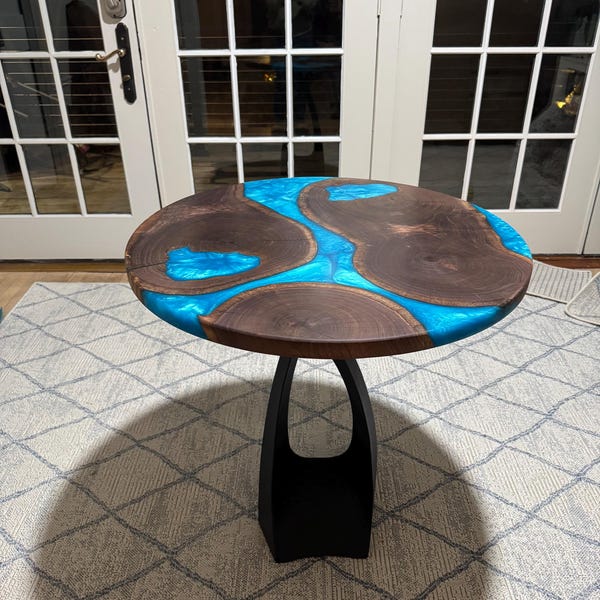 Custom Live Edge 36" Round Walnut | Cherry Burl | Maple | Bistro Table ...