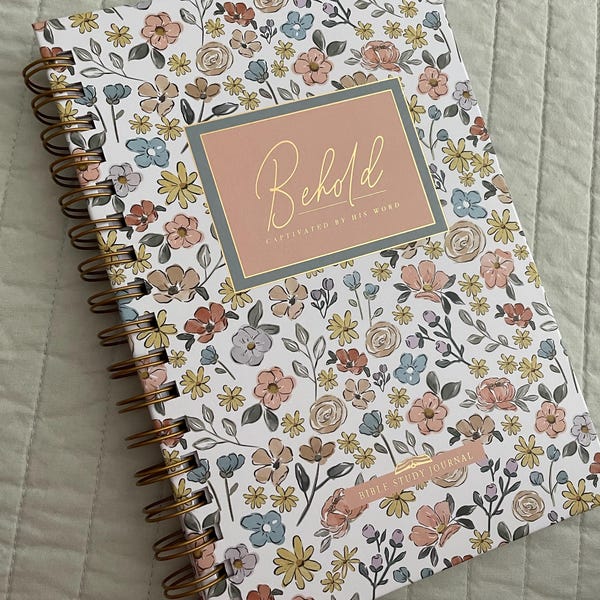 Cute Floral BIBLE Study Journal | Bible Journal Notebook | Bible Study ...