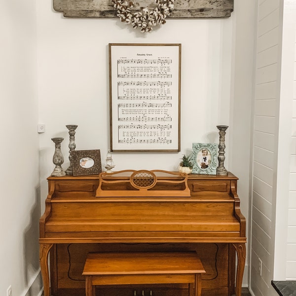 Amazing Grace Sign | Song Lyric Gift | Amazing Grace Sheet Music Sign ...