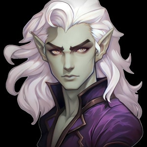 Tavern Female Npcs Illustrations Green Skin/white Hair, Original Design ...