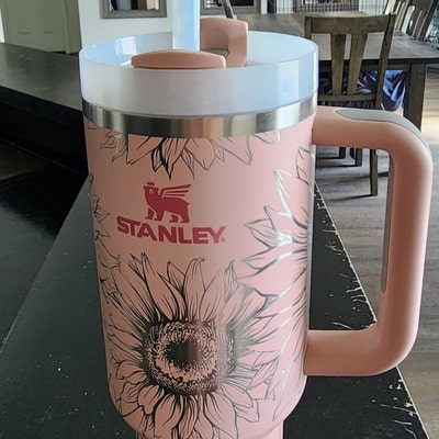 Engraved Stanley Tumbler, Laser Engraved Stanley, Flower Tumbler ...