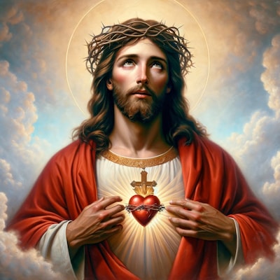 Sacred Heart of Jesus Square Format Jesus Wall Art Bible Art DIGITAL ...