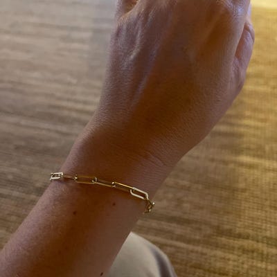 14k Solid Gold Oval Chain Necklace for Men Women Link Chain Simple ...