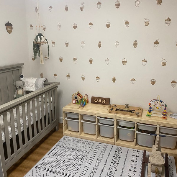 Acorn Wall Decals - Woodland Nursery Decor, Kids Room Wall Art, Forest ...