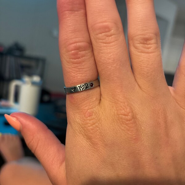 Firefighter - Stacking Ring - Badge Number - Wife - Thin Red Line ...