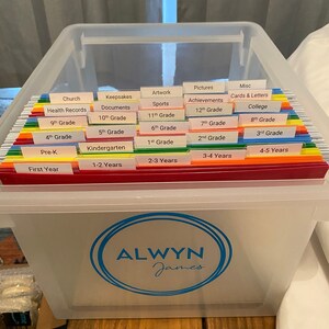 KIDS Vinyl Name Decal Milestone Tote Decal File Box Decal - Etsy