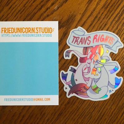 Trans Rights Pokemon Sylveon Eevee Evolution Holographic 3 Inch Vinyl ...