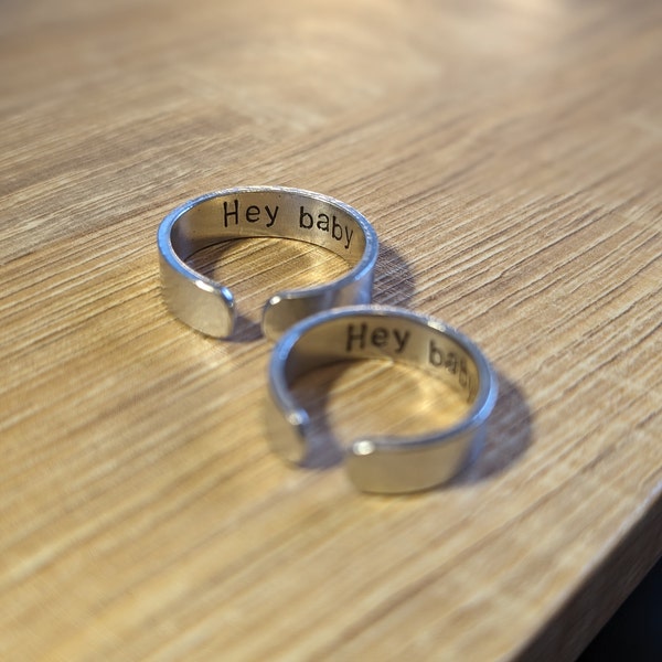 Scripture Ring Custom Bible Verse Ring Hand Stamped Cross Ring ...