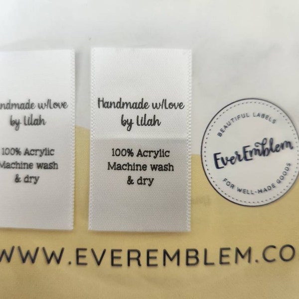 Satin Tag Set, Clothing Tags, Personalized Ribbon Labels, Craft Show ...
