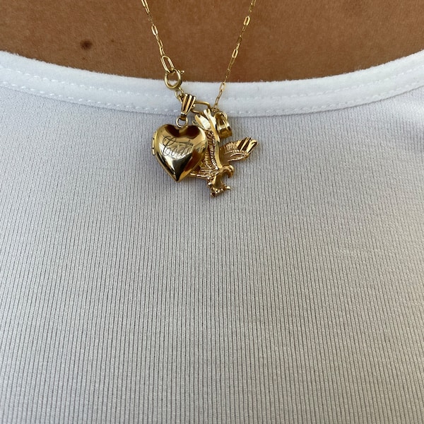 Name Personalized Heart Locket, Minimalist Personalized Gifts, Engraved ...