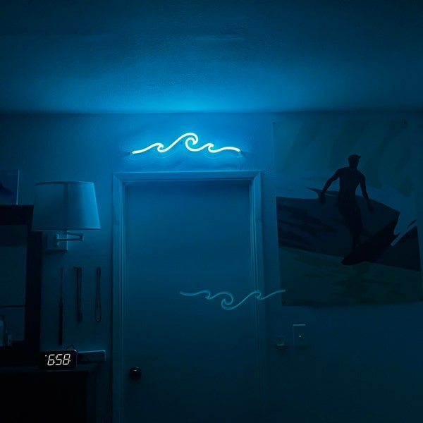 Wave Neon Sign - LED Neon Sign, Wall Decor, Wall Sign, Sea Led Neon ...