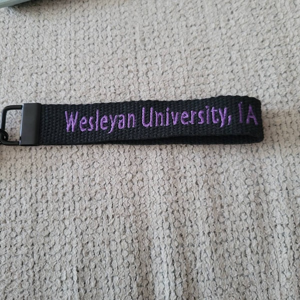 Personalized Key Fob Keychain | Custom Embroidered Name Keychain Strap ...