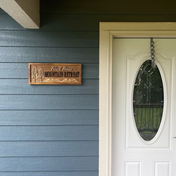 Custom Cabin Sign Personalized Wood Sign Cabin Decor Mountain Decor Man ...